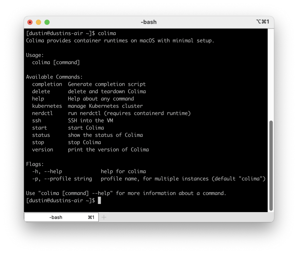 Getting started with colima – Dustin Rue